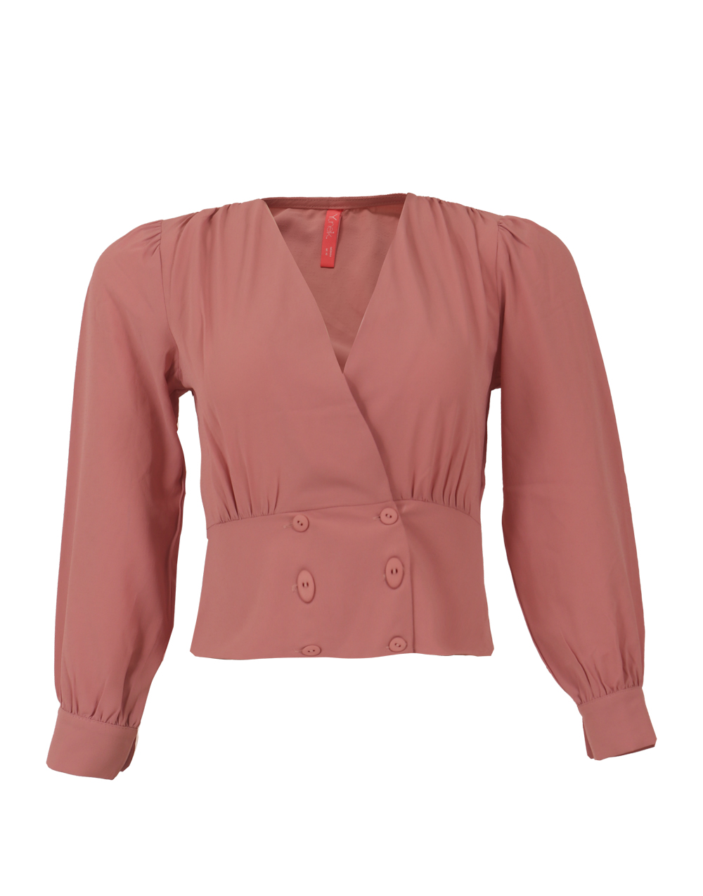 Long Sleeve Plain Color Cross Over Top – Diliganz Fasion