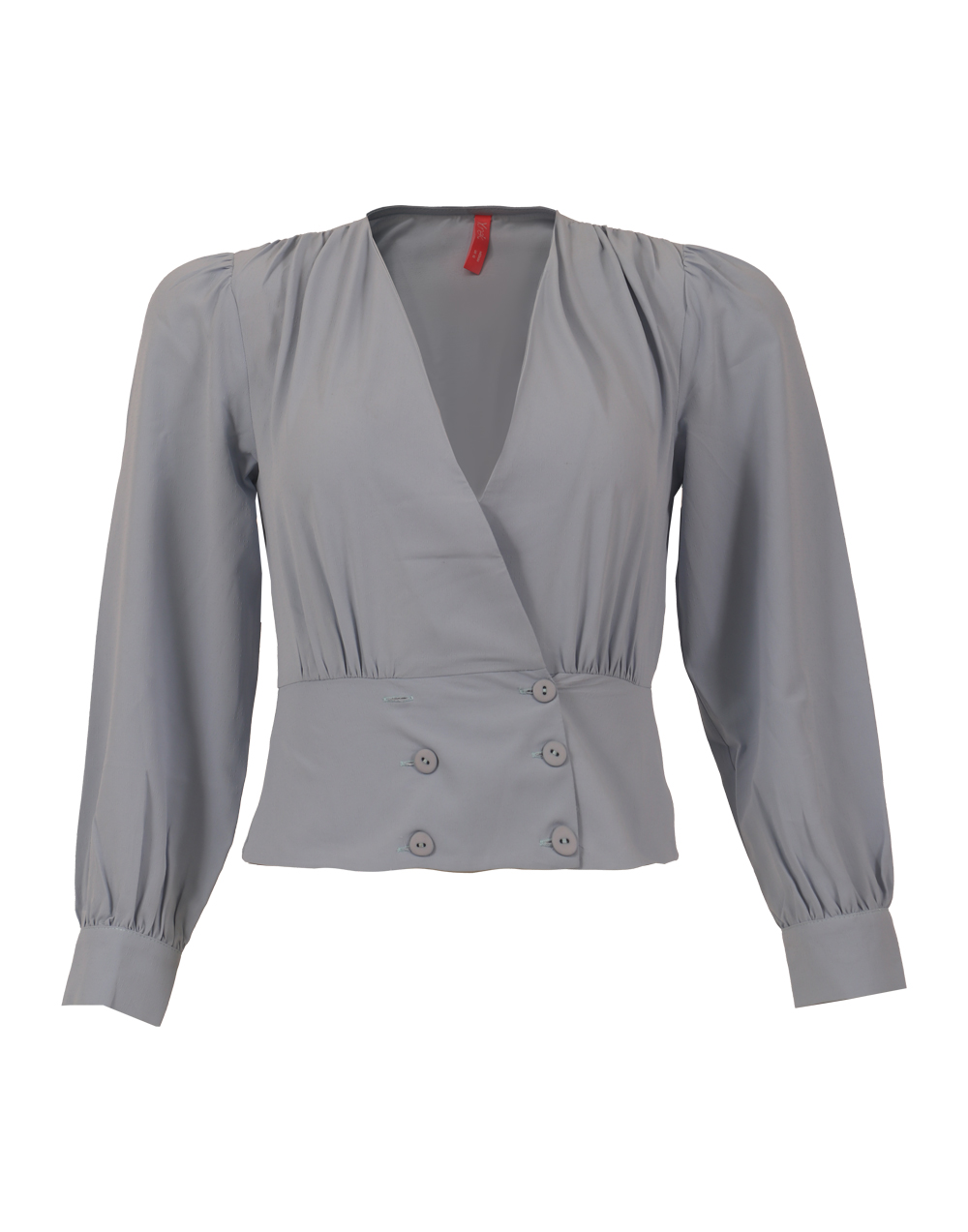 Long Sleeve Plain Color Cross Over Top – Diliganz Fasion